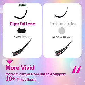 JIMIRE Cluster Lashes DIY Individuals Cat Eye Wispy False Eyelashes Soft D Curly Russian Strip Lashes Look Like Eyelash Extensions 15MM Volume 6D Fluffy Lashes 7 Pairs Pack