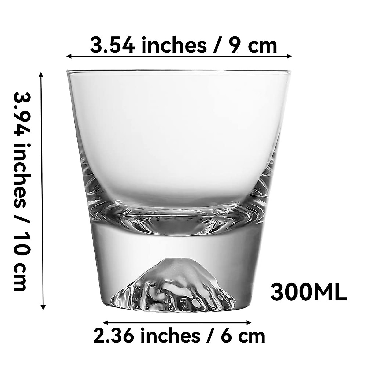 Mountain Whiskey Glasses Old Fashioned Glasses Handicraft Edo for Drinking Bourbon,Scotch,Cocktails or Tea,Whiskey Rocks Glasses in Gift Box, Set of 2