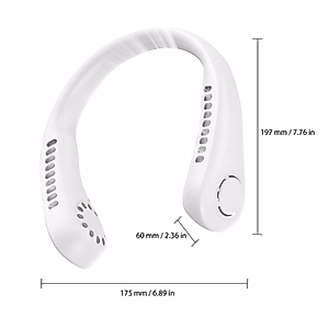 LAFANDE Portable Neck Fan | Rechargeable and Wearable Small Hanging Necklace Neckband Air Cooler, Quiet Neck Fan for Kitchen, Outdoor 3 Speeds