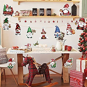 48 PCS Christmas Gnome Cutouts with 60 Glue Point Dots, Christmas Bulletin Board Decorations, Winter Classroom School Christmas Holiday Party Decorations for Wall Window Blackboard