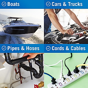 Heavy Duty Silicone Tape Plumbing Self Fusing Silicone Tape Plumbing Tape Silicone Water Pipe Rubber Tape Hose Repair Water Seal Fusion Coax Seal Electrical or Silicone Waterproof Tape for Leaks 15FT