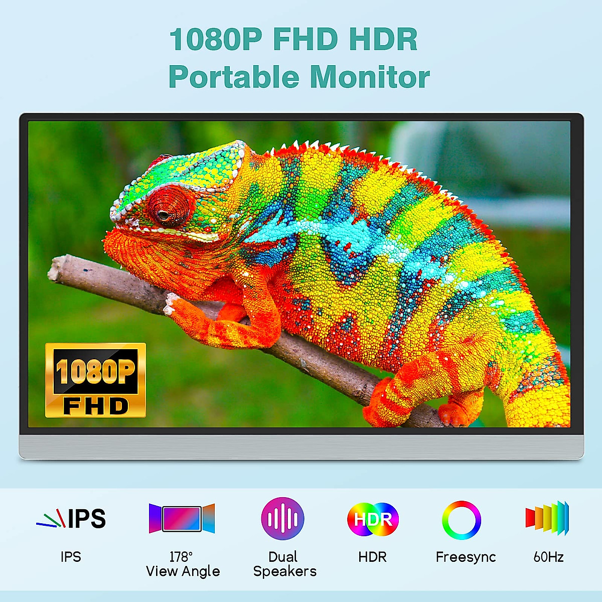 Portable Monitor for Laptop, INOO 15.8in FHD 1080P Laptop Monitor, Travel Second Monitor for Laptop, USB C Monitor with Smart Cover, External Screen for MacBook Computer Tablet Phone Xbox Switch PS5/4