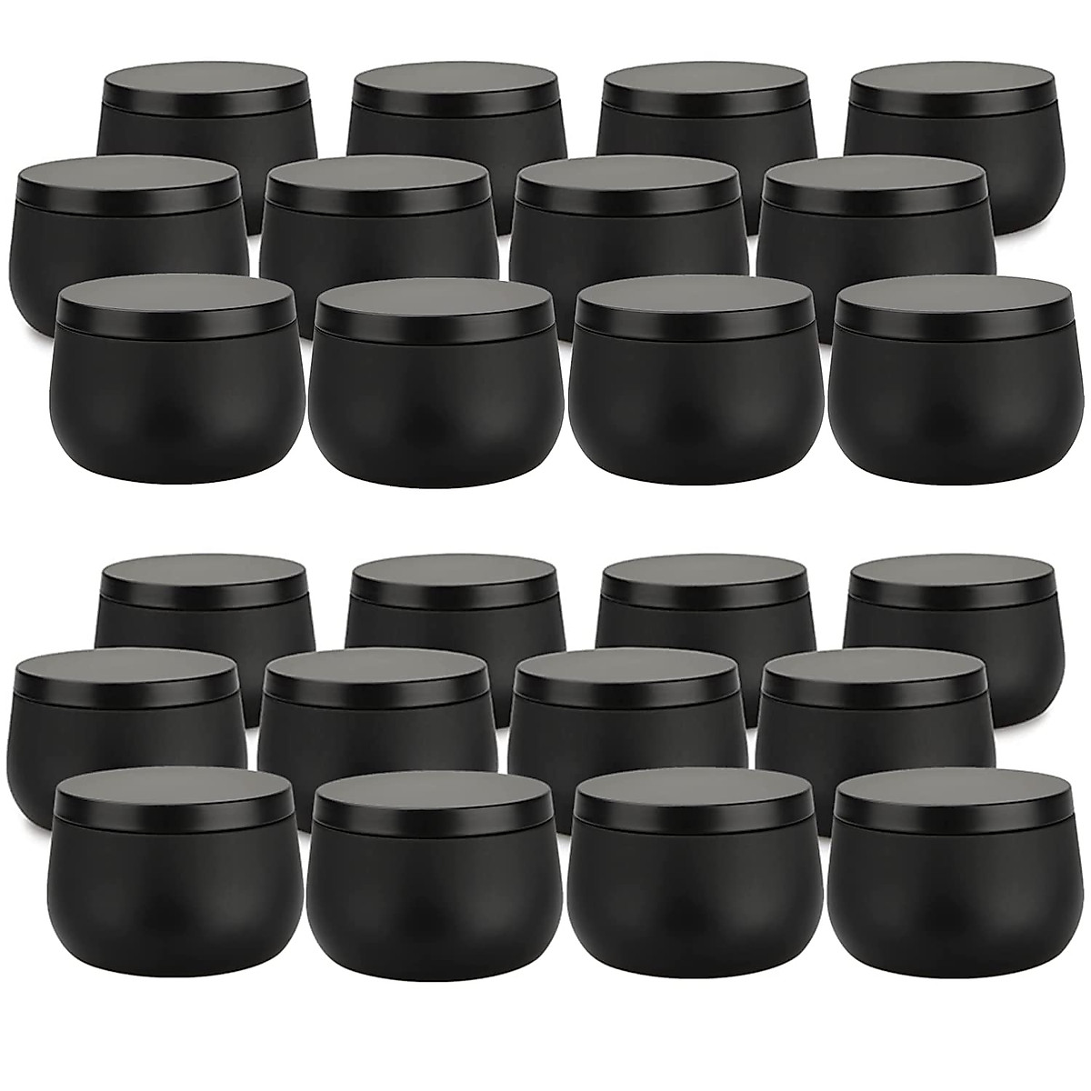 Black Candle Tins 24 Pieces,8oz Candle Jars Candle Containers with Lids, 8 oz, for Candles Making, Arts & Crafts, Storage, and Gifts