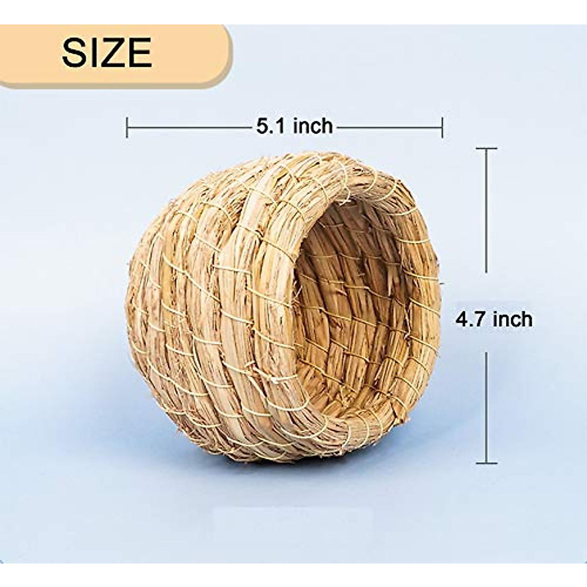 2Pcs Birdcage Straw, Lucky Interests Natural Fiber Simulation Birdhouse, Resting Breeding Place for Birds, Handmade Birds Nest Straw Bird, Hideaway from Predators, Provides Shelter from Cold Weather