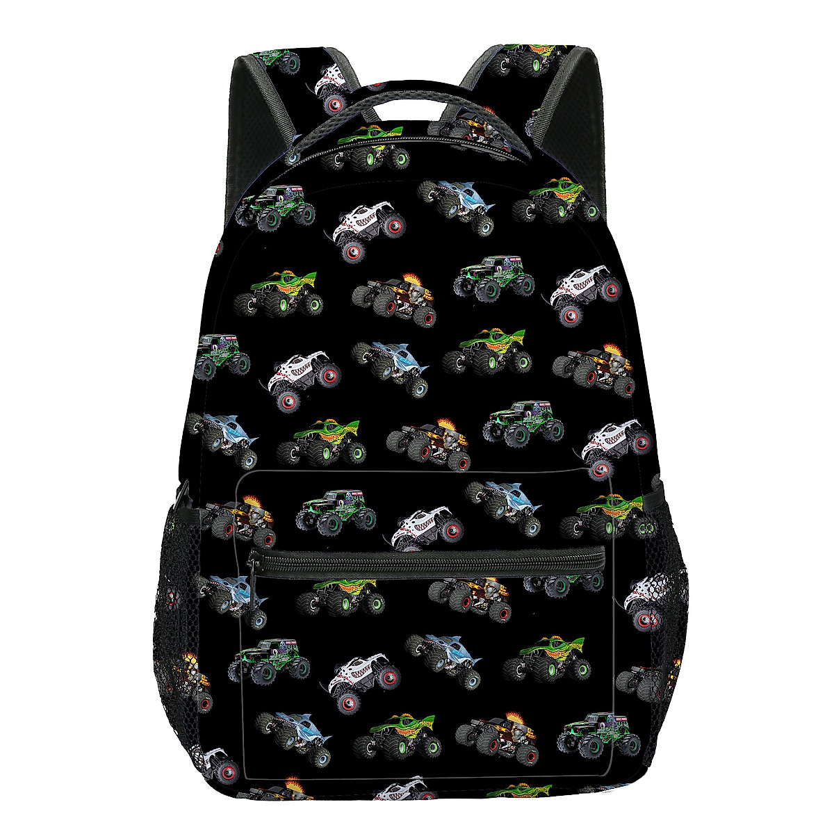 LAXLIIO Cool Trucks Backpack Lightweight Bookbag For Teens Men Women Bags Resistant Durable 17 inches