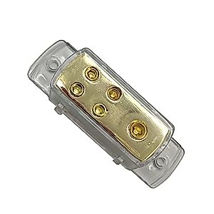 24K Real Gold Plating Power and Ground Distribution Block 1x4ga Input 4x8ga Output