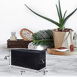 Muka DIY 100% Cotton Canvas Cosmetic Makeup Bag (7 x 4 x 3 in, 6 Pack, Black)