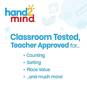 hand2mind - 93539 Take Home Math Manipulatives Kit for Kids, with Snap Cubes, Base Ten Blocks, Cuisenaire Rods, Angle Circles, and Color Tiles, Kindergarten Homeschool Supplies (293 Pieces)