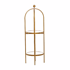 Deco 79 Metal Solid Shelving Unit, 16" x 18" x 46", Gold