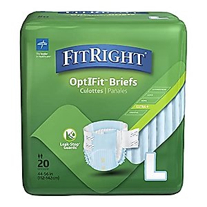 MEDLINE FITPLUSLG FITPLUSLGZ FitRight Plus Briefs (Pack of 20)