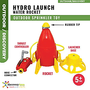 Discovery Toys Hydro Launch Water Rocket Outdoor Sprinkler Toy | Kid Powered Learning | STEM Educational Toy Learning & Childhood Development 5 Years and Up | Summer Toy
