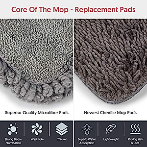 HOMTOYOU Microfiber Spray Mop for Floor Cleaning, Dry Wet Hardwood Kitchen Floor Mop with 635ml Water Tank 360 Degree Spin Dust Chenille Mop with 3 Reusable Refills for Laminate Tile Marble