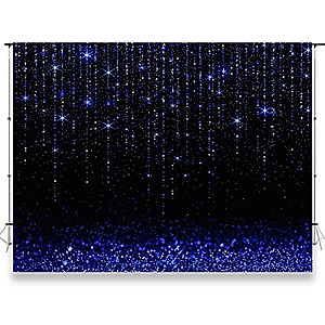 KUKUSOUL Glitter Bokeh Backdrop Royal Blue Shining Bokeh Spots Wedding Decoration Photography Background 7x5ft Birthday Dance Party Baby Shower Photo Booth Props KU775