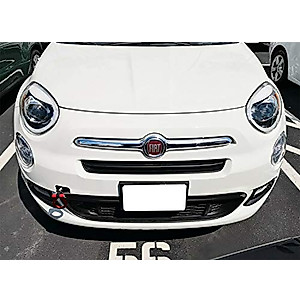 Luyao Aluminum Tow Hook Ring for 2016-up Fiat 500X ONLY Sports Red Track Racing Style