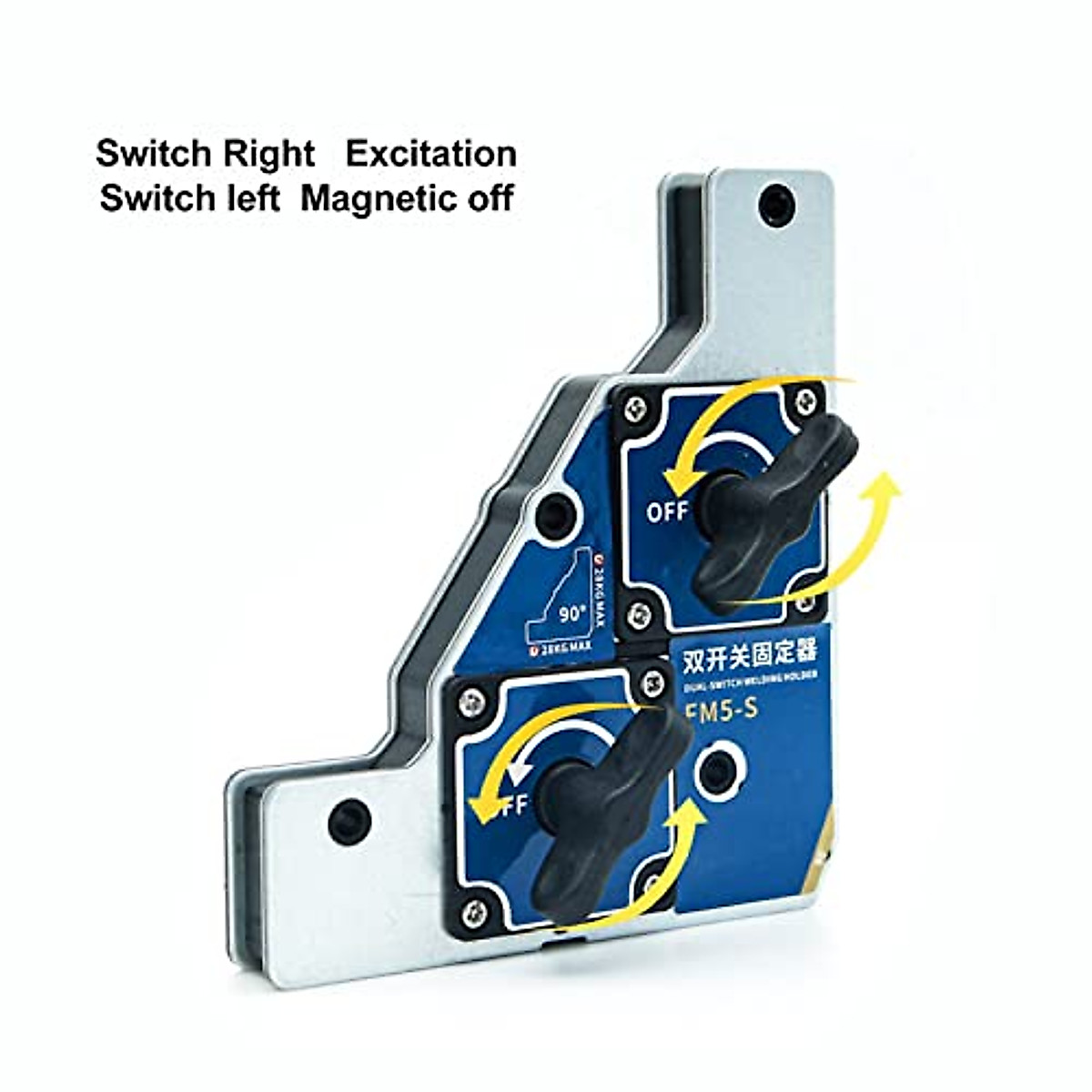 2Pcs Dual Switch Welding Holder 50KG Strong Fixed Angle Soldering Locator Clamp Fixture for Steel Iron Plate