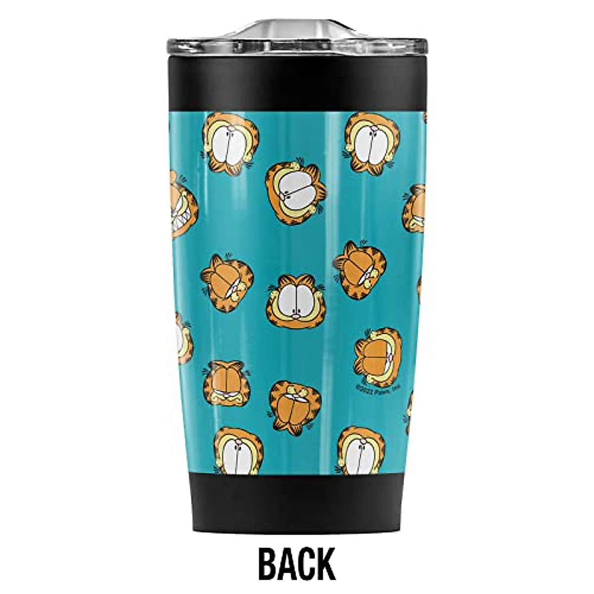 Logovision Garfield Faces Pattern Stainless Steel 20 oz Travel Tumbler, Vacuum Insulated & Double Wall with Leakproof Sliding Lid