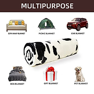 Cow Print Throw Blanket Light Weight Fleece Blanket with Cow Print Couch Sofa for Boys Girls Adults Student (40x60 inch)