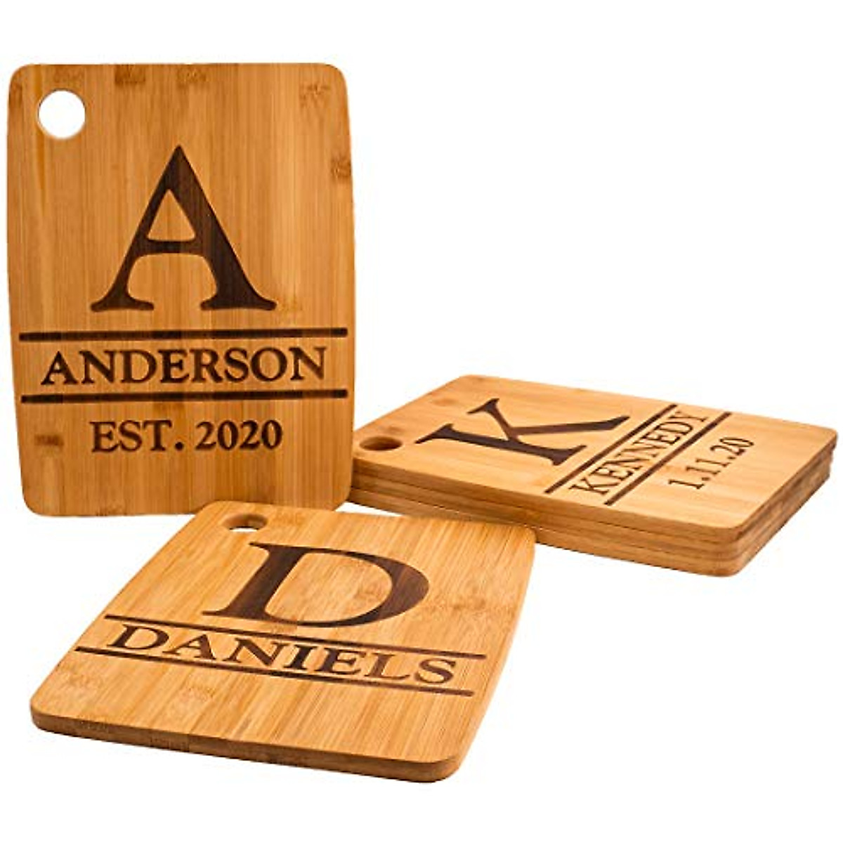 Custom Catch Personalized Cutting Board Wedding Gift - Durable Bamboo (Monogram)