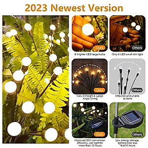 Solar Outdoor Lights for Garden, IP65 Waterproof Solar Lights for Outside, Sway by Wind, 32 LEDs Christmas Decorative Lights for Yard Patio Pathway Decoration, 4 Pack