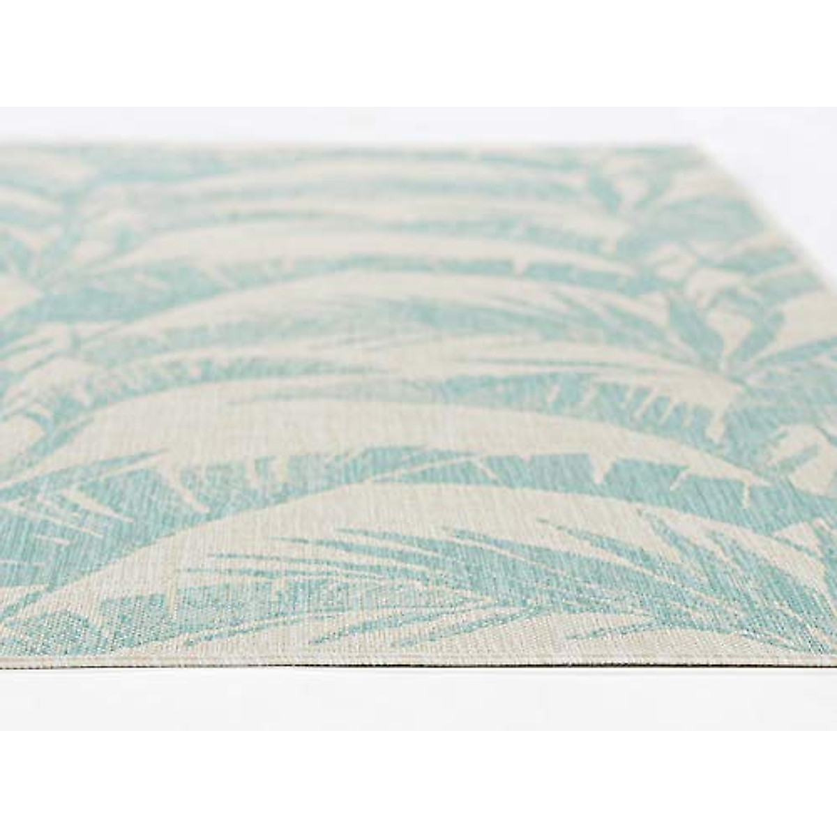 Momeni Riviera Transitional Indoor/Outdoor Area Rug, Aqua, 5'3" X 7'