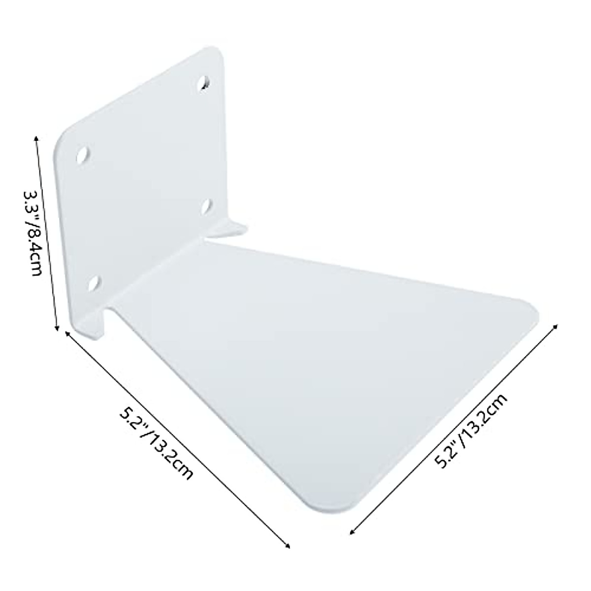 RealPlus 8pcs Invisible Floating Bookshelf for Wall Iron Floating Book Shelves Heavy Duty Book Organizer, White