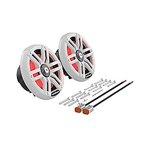 Rockford Fosgate M2-65 Color Optix 6.5” 2-Way Coaxial Multicolor LED Lighted Marine Speakers - White/Stainless (Pair)