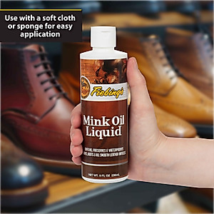 Fiebing's Mink Oil Liquid, 8 Oz. - Soften, Preserves and Waterproofs Leather