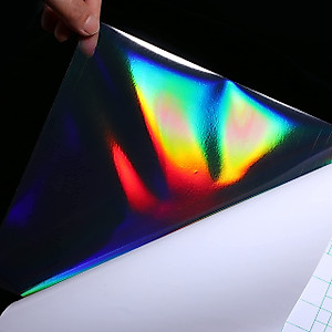 Bleidruck 50 Sheets Paper - 25 sheets 8.25x11.7 Inches Holographic Premium Cold Laminated Film & 25 Sheets A4 Crystal Clear Printable Vinyl Sticker Paper