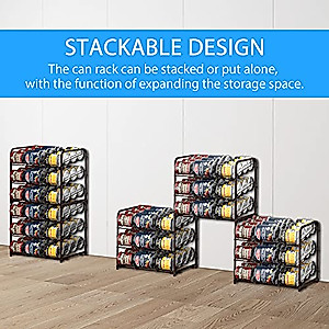 HAITRAL 2 Pack Can Rack Organizer, 3 Tier Stackable Can Storage Dispenser Holder, for Food Storage, Countertops or Kitchen Cabinets, Storage for 36 Cans (Each), Bronze