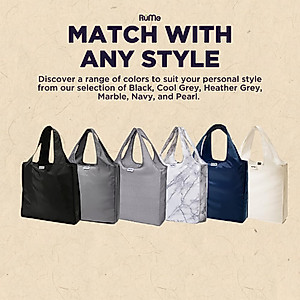 RuMe Medium Foldable Reusable Grocery Shopping Bag Tote | Classic Medium Tote Bag | Holds 50lbs | Folds into Pouch | 1 Pack