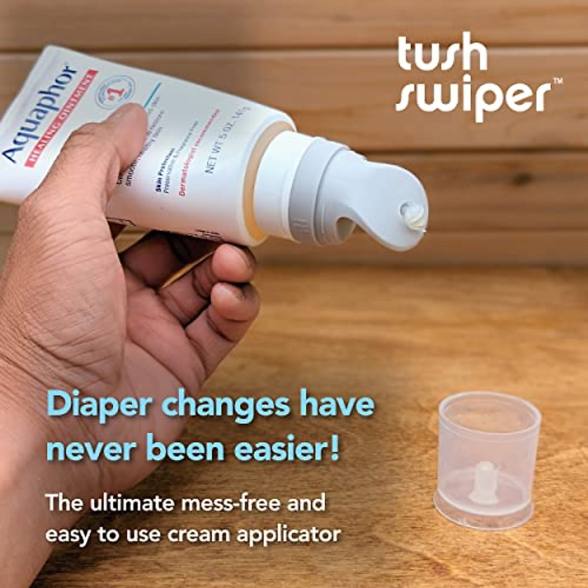 Eli & Ali Tush Swiper - Diaper Rash Cream & Butt Paste Applicator - Universal Fit for Most Diaper Creams | Mess-Free & Hygienic Alternative to Cream Spatula - Carry Less Baby Gear - Orange, 1 Pack
