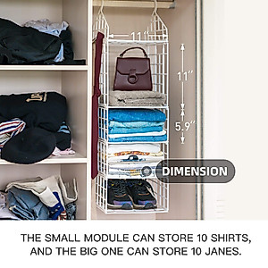 Vida brillante 4 Tier Shelf Hanging Closet- DIY Organizer for Clothing Sweaters Shoes Handbags Clutches Accessories