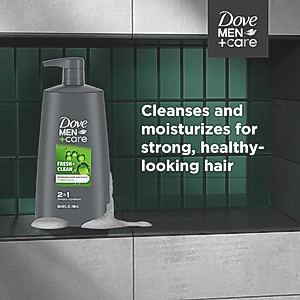 DOVE MEN + CARE 2-in-1 Shampoo and Conditioner Fresh and Clean 4 Count Nourishes and Invigorates Helps Strengthen Hair 25.4 oz