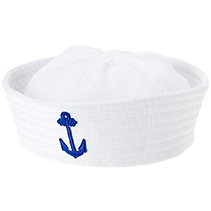 amscan Sailor Hat Costume Acccessory, One Size, White