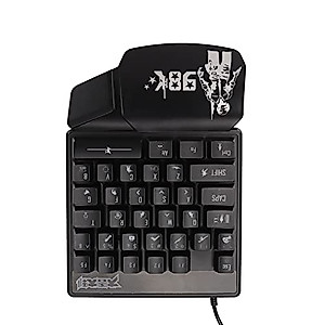 Jopwkuin Mini Gaming Keyboard, LED Glowing 35 Keys ABS Material One Handed Keyboard for Esports Game for Computer