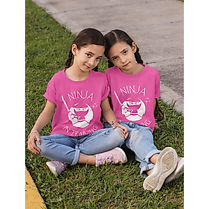 Ninja in Training Kids Shirt Novelty Gifts Cool Ninjas Boys Girls Toddler Shirts Small Pink