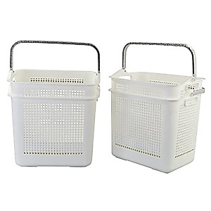 Bringer 35 L Plastic Laundry Baskets with Handle, 4-Pack Dirty Laundry Hamper, White