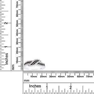 AFFY 1/2 CTTW Sterling Silver White & Brown Diamond ring