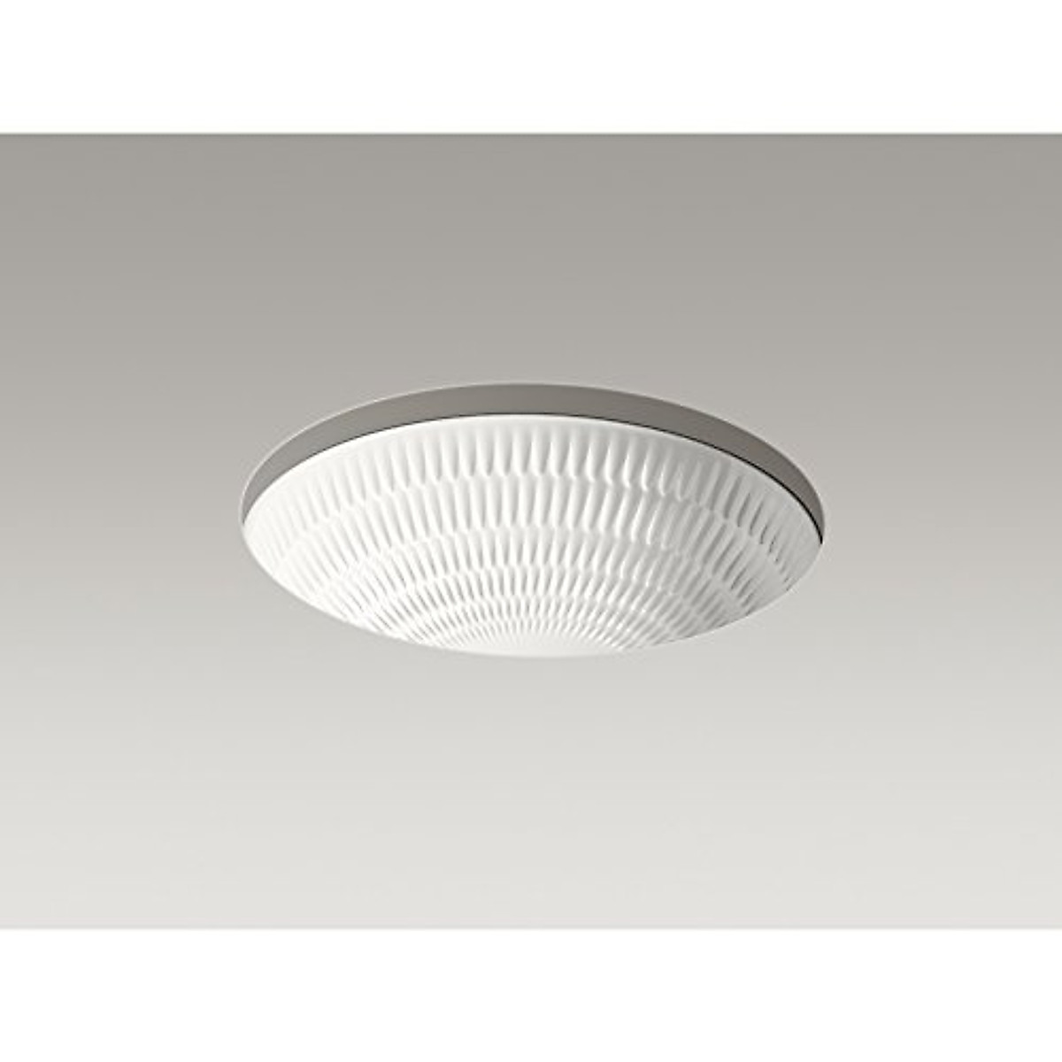 KOHLER K-17889-RL-K8 ARTIST EDITIONS Derring Design on Oval Under-Mount Bathroom Sink, Translucent White