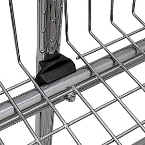 Household Essentials 6028-1 Rolling Laundry Cart with Hanging Bar - Chrome Finish