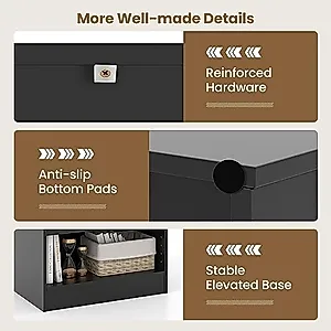 Giantex 3-Cube Bookcase Black - 3-Tier Modern White Open Bookshelf with Adjustable Shelves, Anti-Tipping Device, Small Wood Cube Storage Organizer for Kid’s Room, Living Room, Bedroom