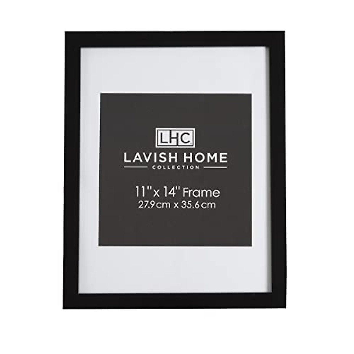 Set of 6 Picture Frames - 11x14 Photo Frame Set with Stand and Hooks for Gallery Wall or Family Portrait - Picture Wall Decor by Lavish Home (Black)