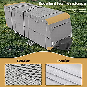 Leader Accessories Easy Setup RV Cover Extra Thick 5 Layers Travel Trailer Cover Camper Cover with Assist Poles (Fits 27' - 30')