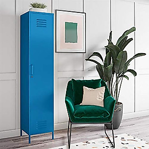 Novogratz Cache Single Metal Locker Storage, Blue Cabinet