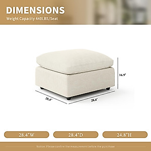 Gtilzria Ottonman,Down Fill Comfort Footrest,Cloud Modular Sectional Sofa for Living Room,Apartment,Office Beige