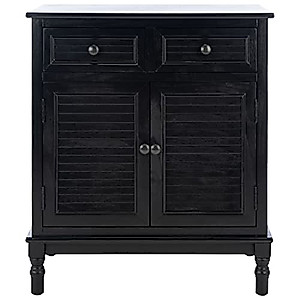 Safavieh Home Collection Tate Black 2-Drawer 2-Door Buffet Sideboard Table CNS5721B, 0
