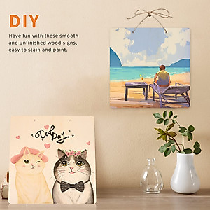 FSWCCK 7 Pieces 12 Inch Blank Wood Squares for Crafts, Unfinished Wood Squares Wooden Cutouts for DIY Crafts, Door Hanger, Sign, Wood Burning, Painting, Halloween, Christmas Home Decorations