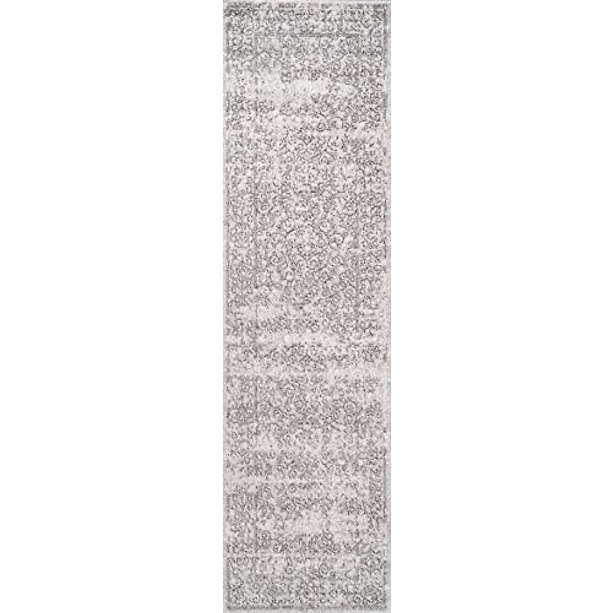 JONATHAN Y BMF108D-28 Bohemian Filigree Modern Indoor Area-Rug Floral Vintage Casual Easy-Cleaning High Traffic Bedroom Kitchen Living Room Non Shedding, 2 X 8, Grey