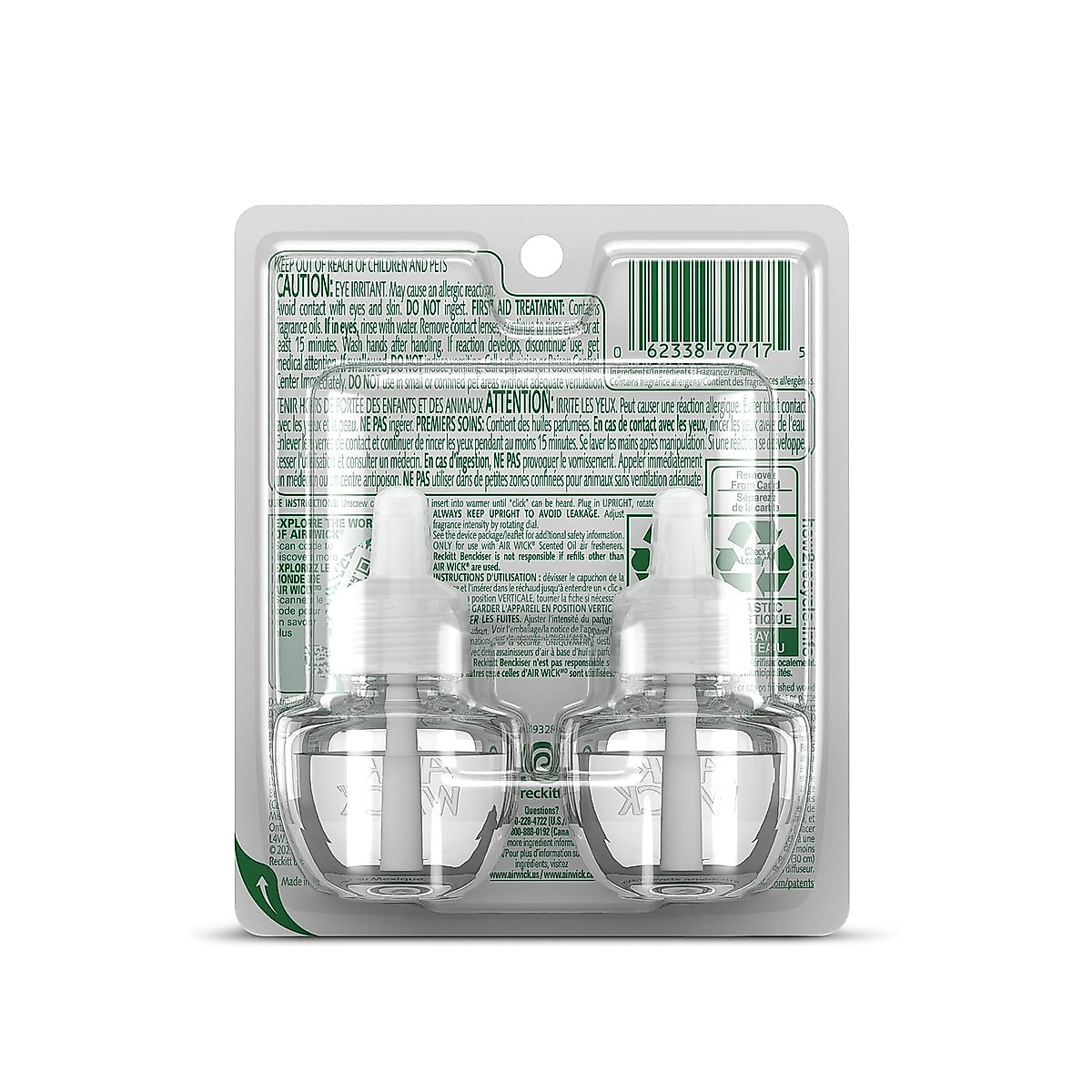 Air Wick, Plug in Scented Oil 2 Refills, Fresh Waters, 1.34 Oz (Pack of 2)