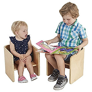 ECR4Kids Bentwood Multipurpose Table and Chair Set, Kids Furniture, Natural, 3-Piece